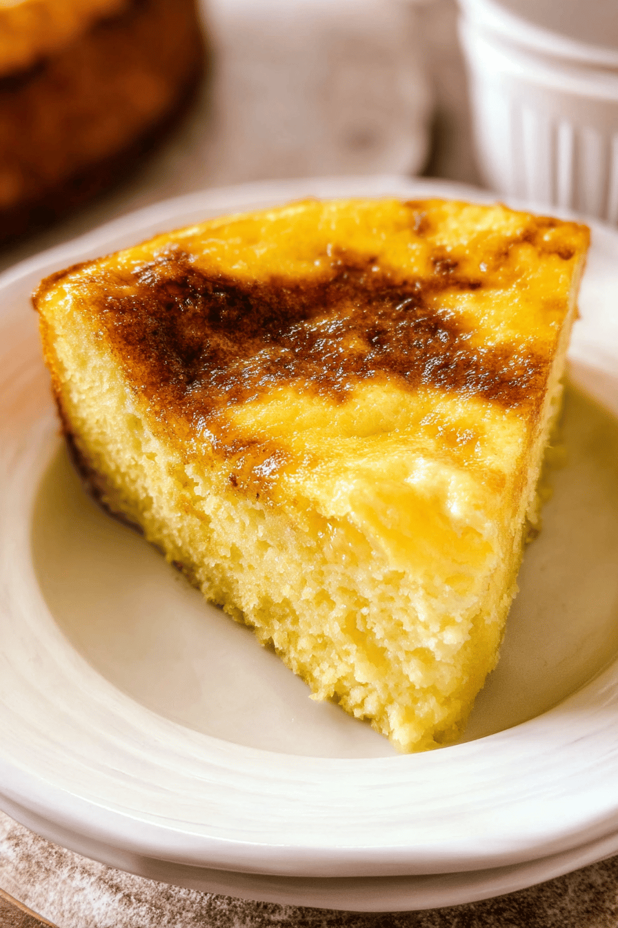 Creme Brulee Cake Recipe With Creamy Custard And Sugar Topping
