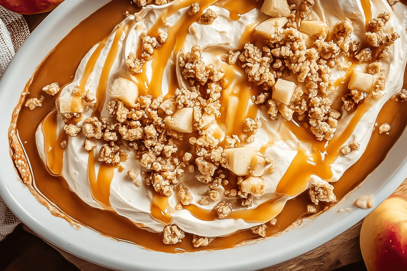 Caramel Apple Cheesecake Dip Recipe With Creamy Fruity Taste