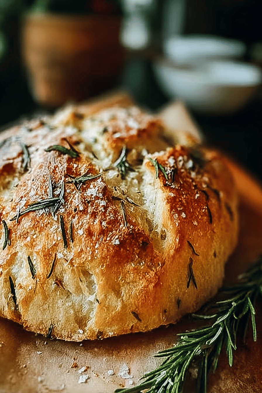 Rustic Rosemary Parmesan Bread Recipe With Crispy Garlic Crust