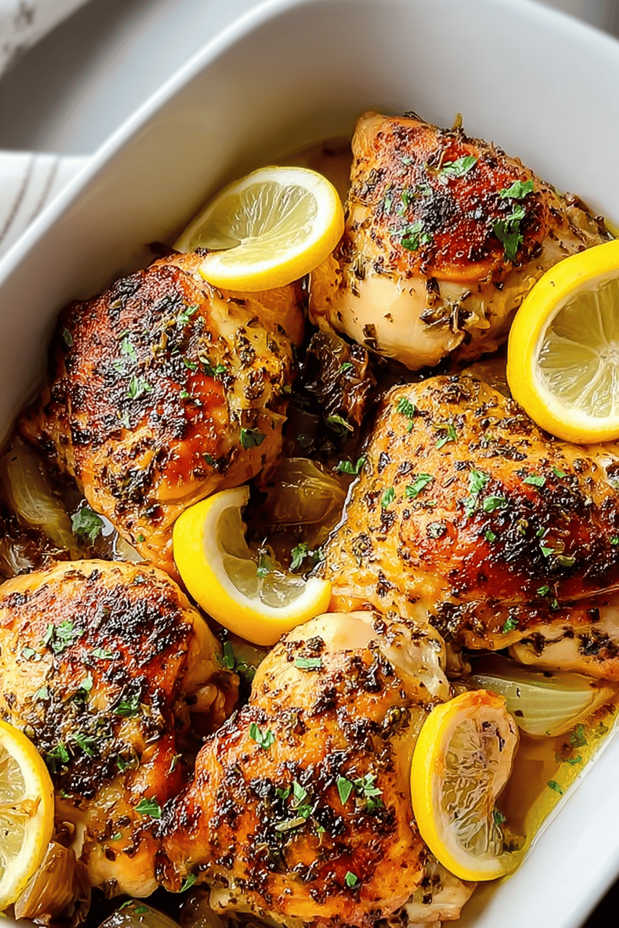 Baked Greek Lemon Chicken Recipe With Juicy Herbs Flavor
