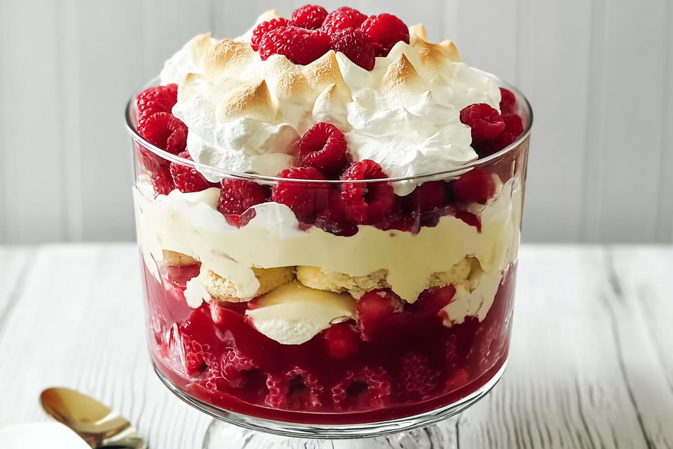 Raspberry Trifle Recipe With Creamy Layers And Fresh Berries