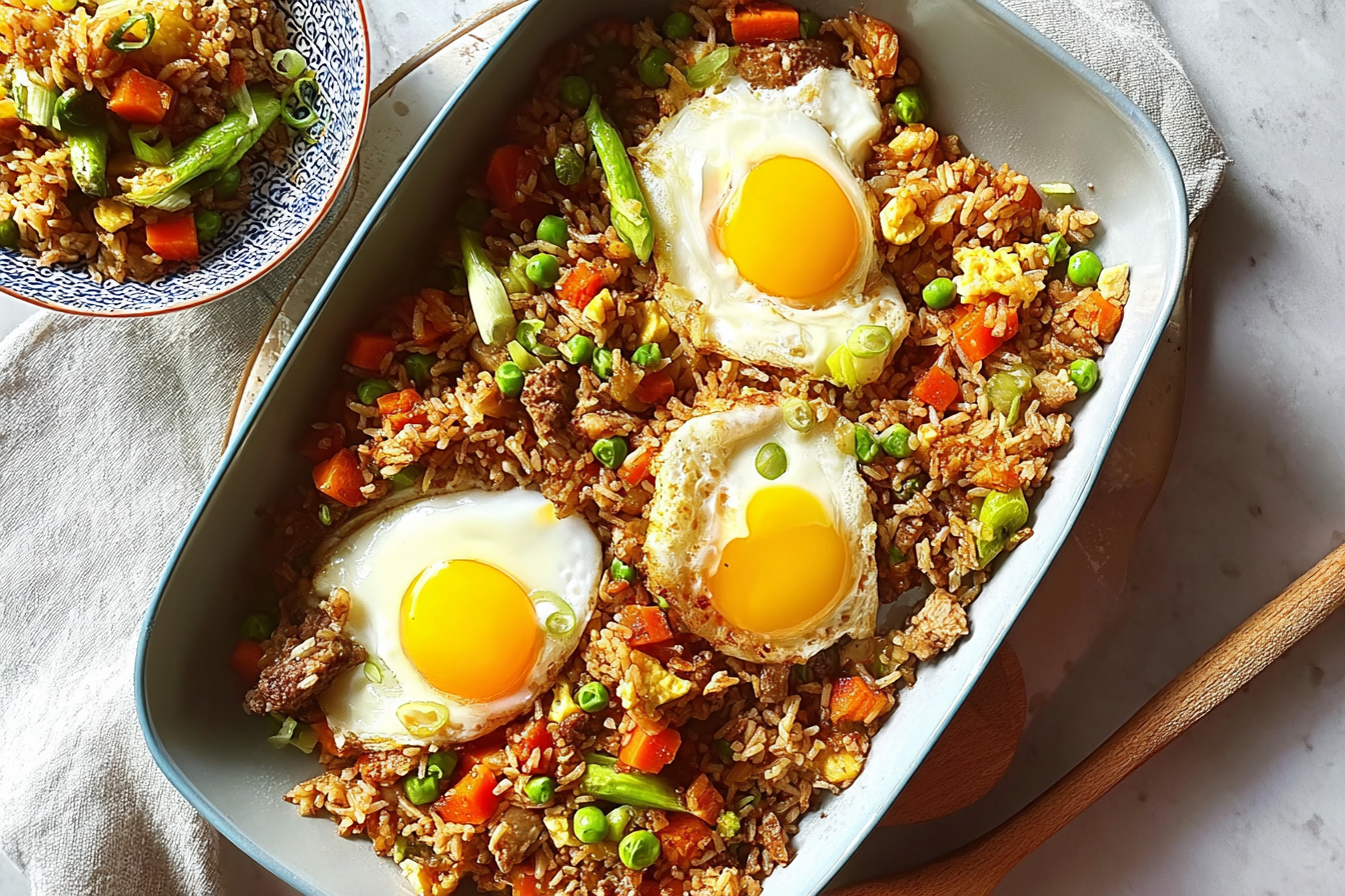Tray Bake Egg Fried Rice Recipe For Quick Easy Meals
